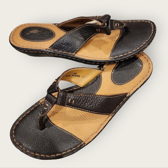 b.o.c. | Shoes | Boc Born Concept Brown Leather Thong Sandal | Poshmark